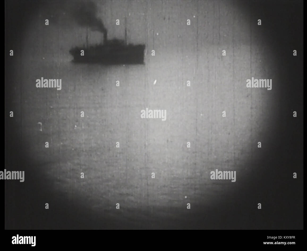 Still from the 1944 wartime film Gochin, showing a transport ship ...