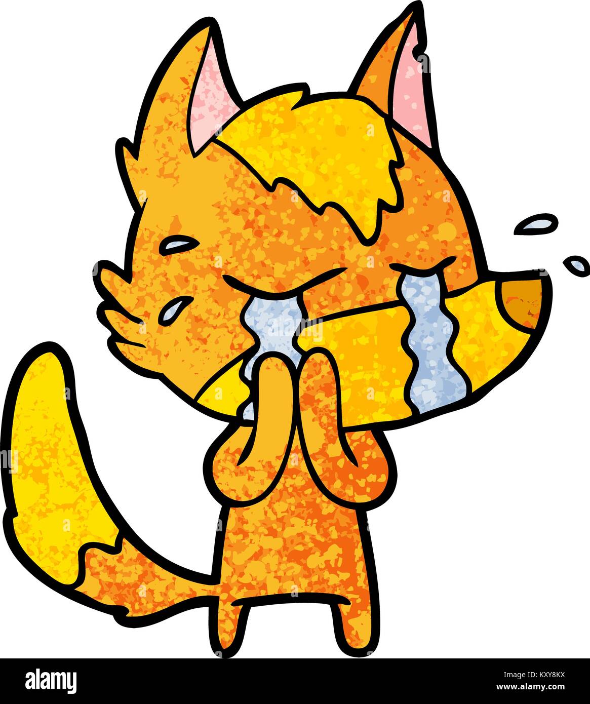 sad little fox cartoon character Stock Vector Image & Art - Alamy