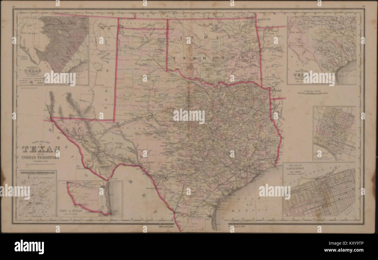 Vintage indian territory map hi-res stock photography and images - Alamy