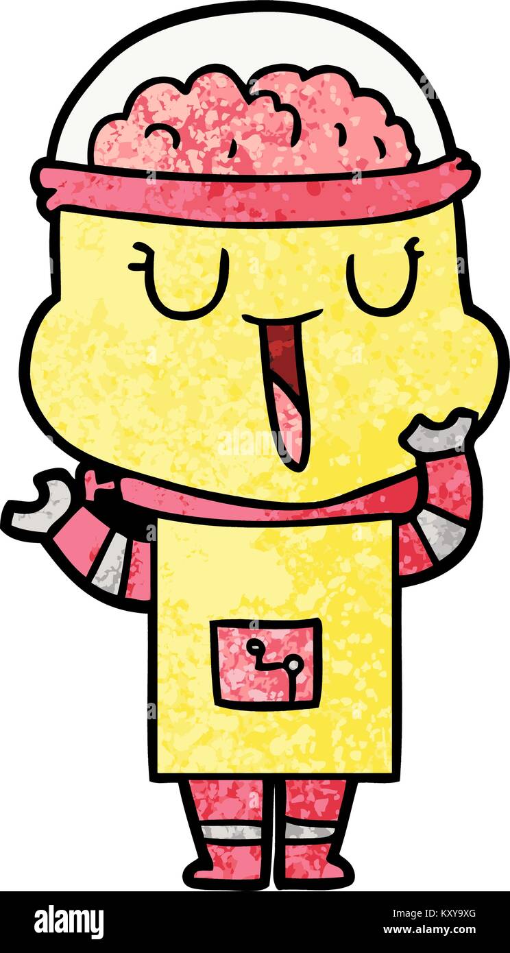 happy cartoon robot Stock Vector Image & Art - Alamy