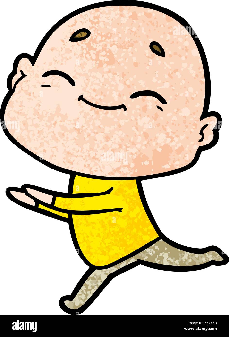 happy cartoon bald man Stock Vector Image & Art - Alamy