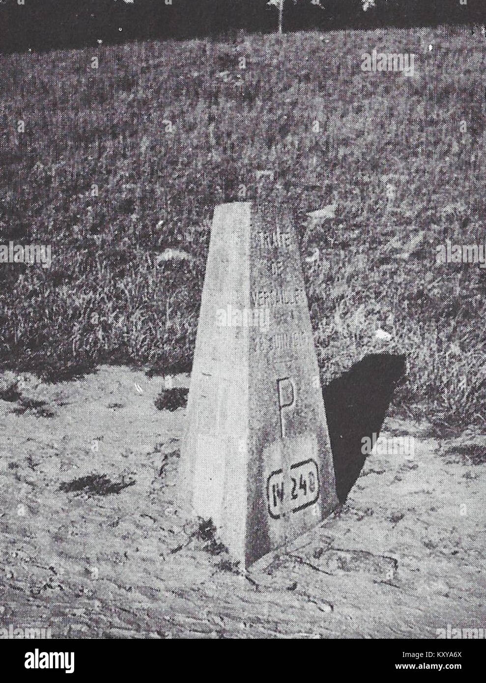 A historical monument marking the Dreiländerecke (Three-Country Corner ...