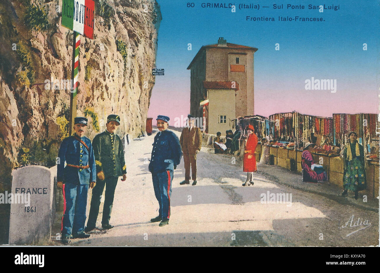 A historical reference to the border between France and Italy, focusing ...