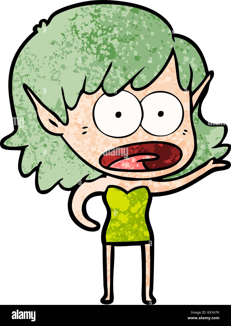 cartoon shocked elf girl Stock Vector Image & Art - Alamy
