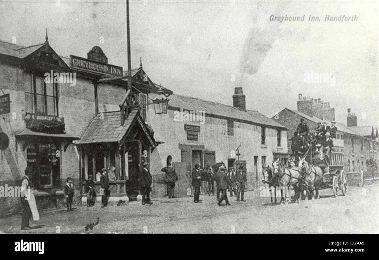 Greyhound Inn, Handforth c.1905 Stock Photo - Alamy