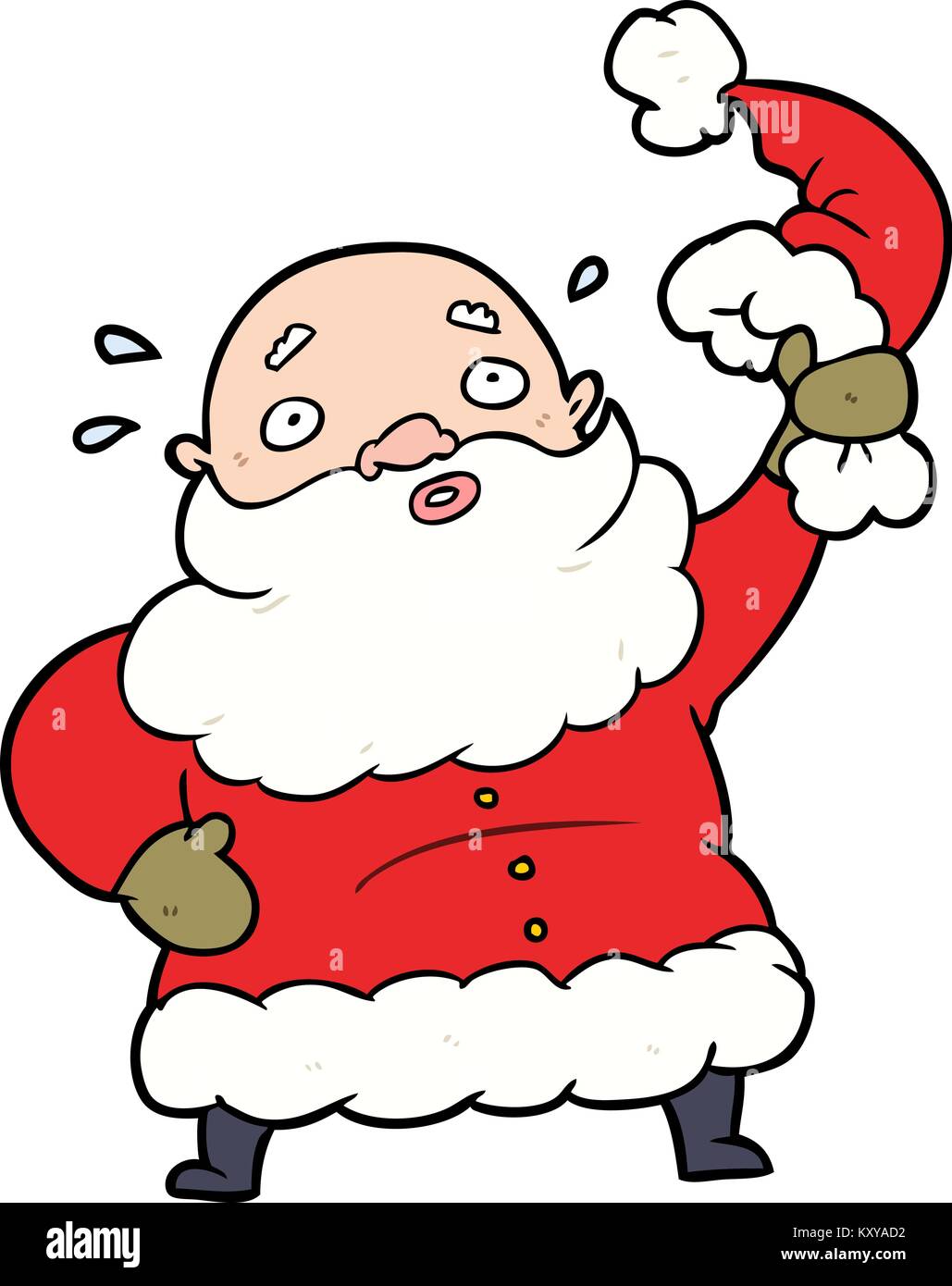 cartoon santa claus waving his hat Stock Vector Image & Art - Alamy