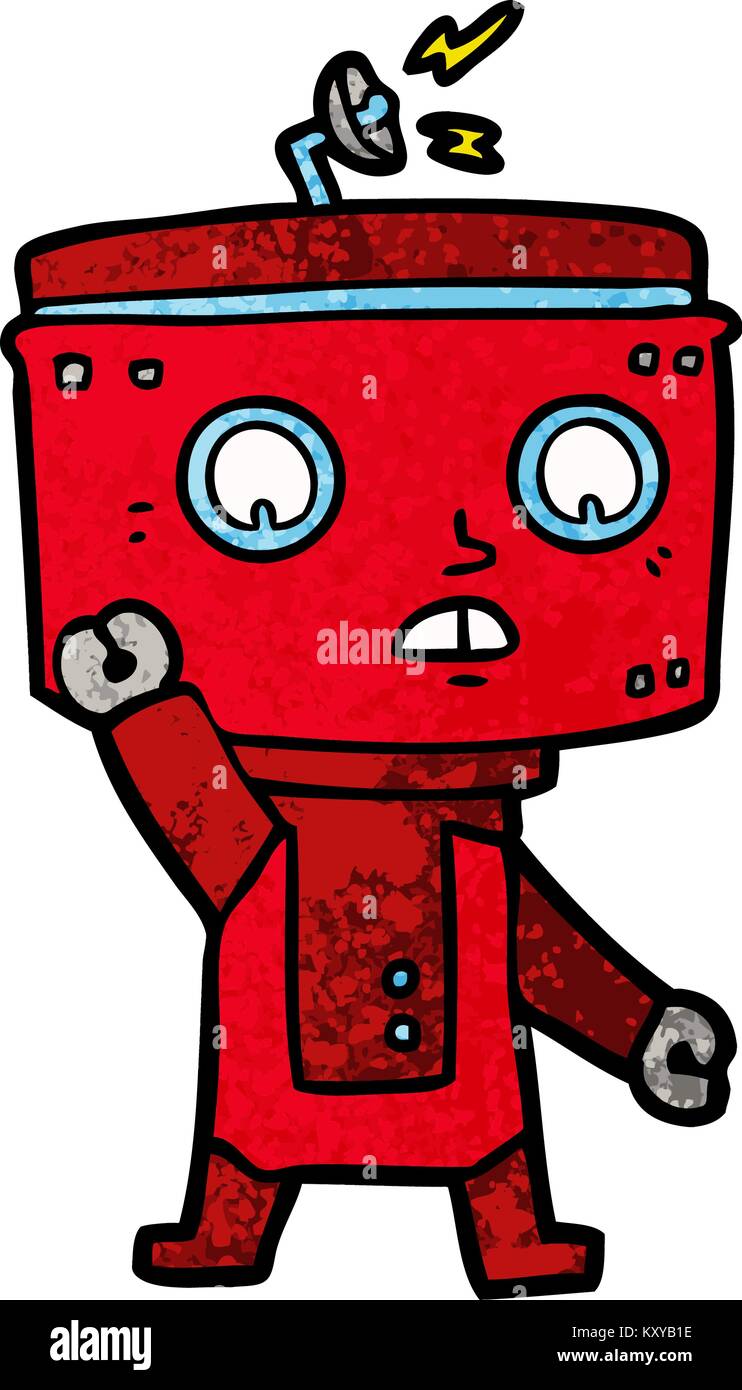 cartoon robot waving Stock Vector Image & Art - Alamy