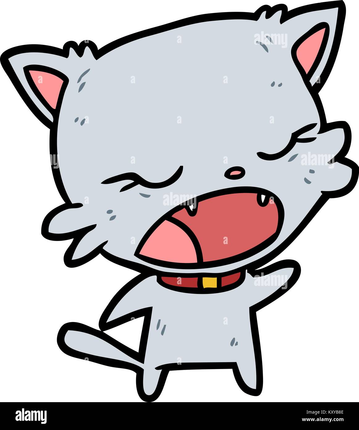 cute cartoon cat talking Stock Vector Image & Art - Alamy