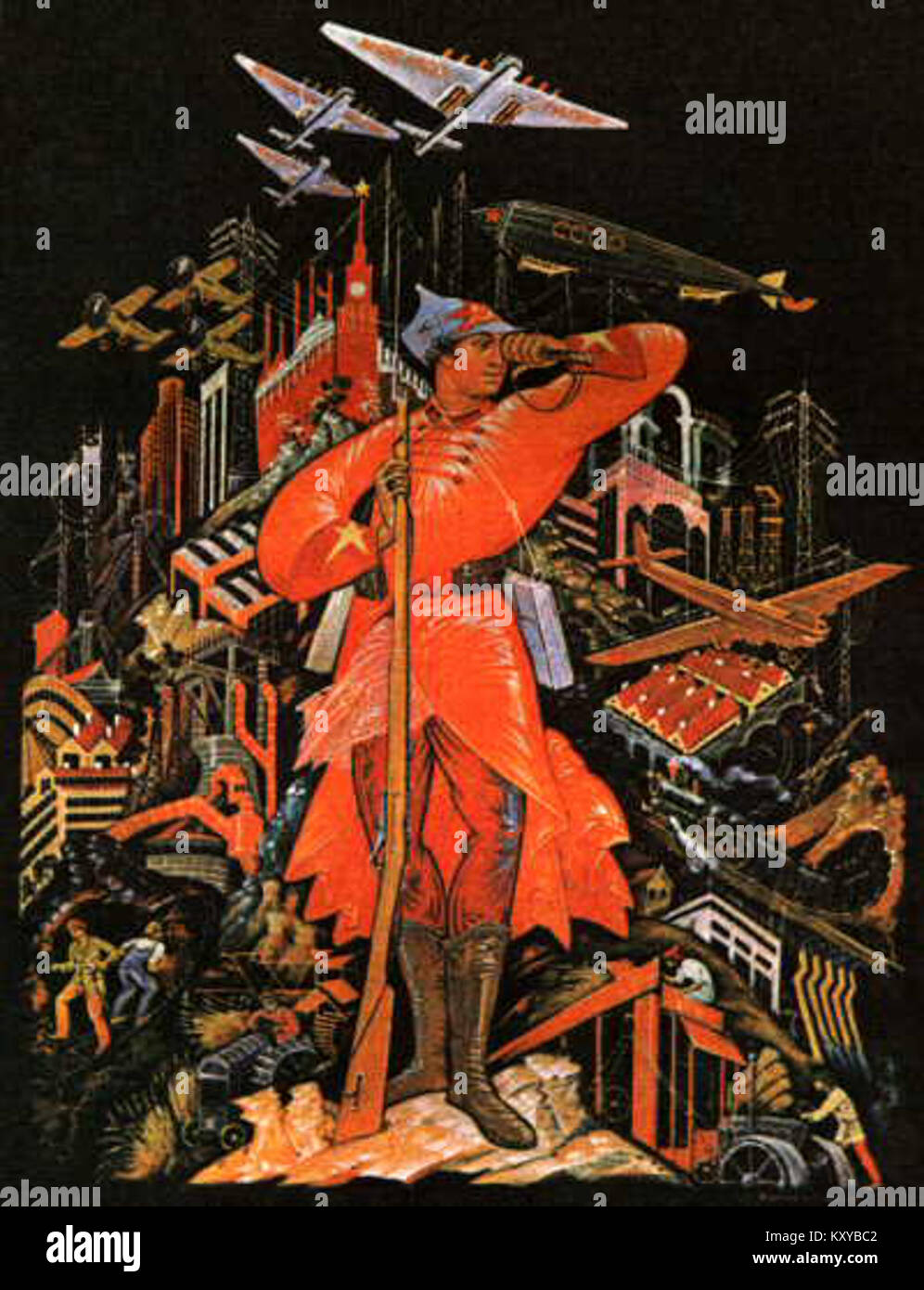 'Guarding the borders of the USSR' by Bazhenov depicts the Soviet ...