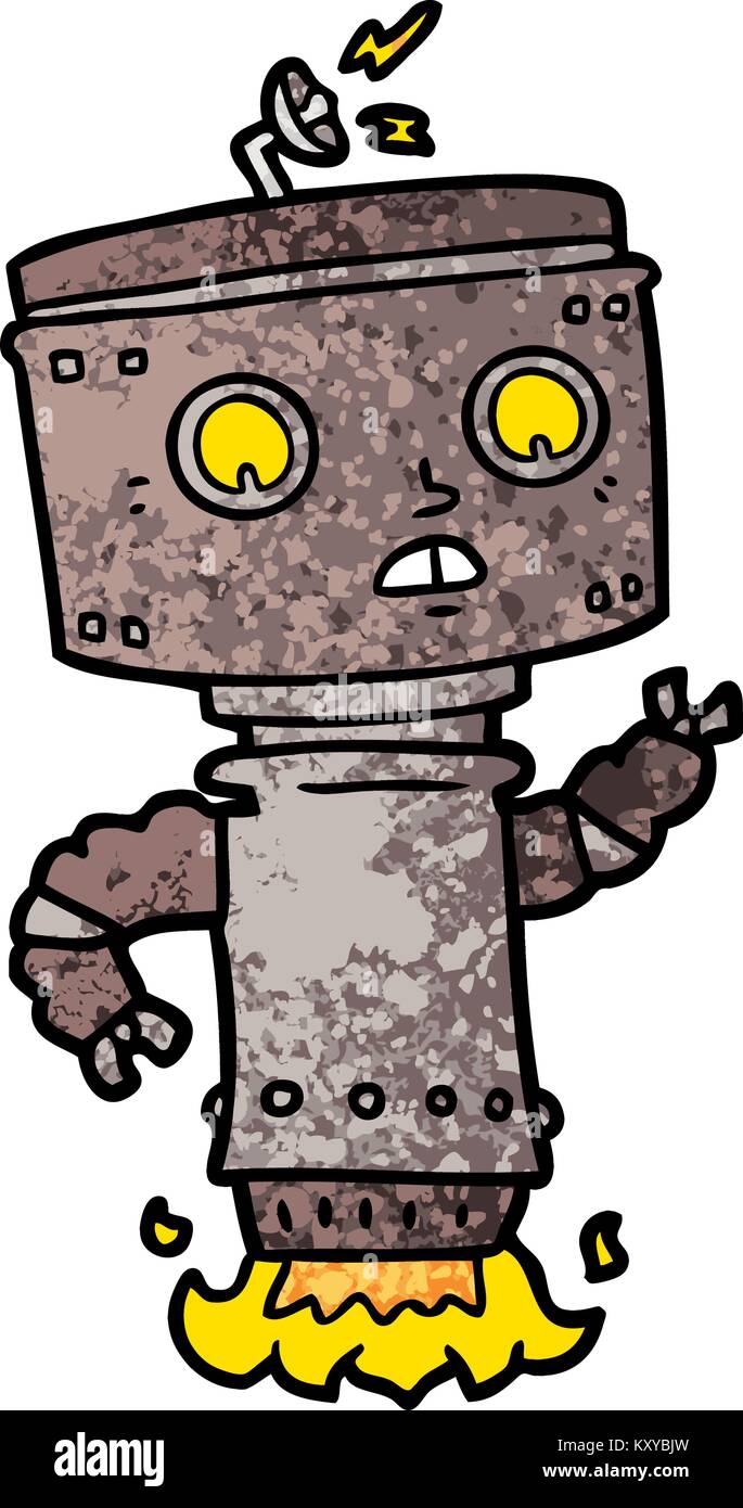 cartoon robot hovering Stock Vector Image & Art - Alamy