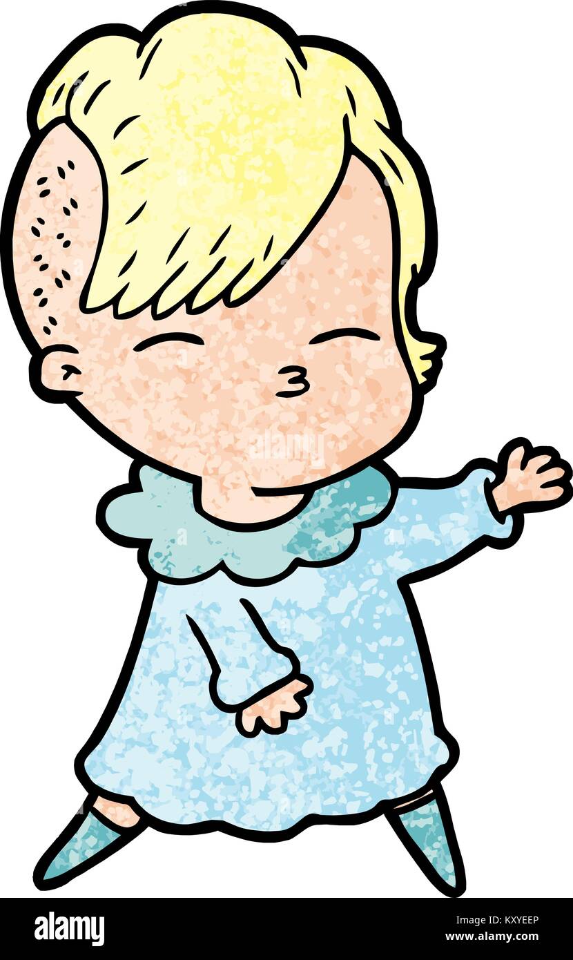 cartoon squinting girl Stock Vector Image & Art - Alamy