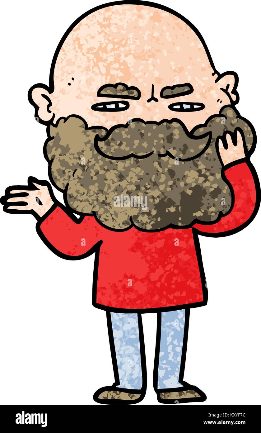 cartoon man with beard frowning Stock Vector Image & Art - Alamy
