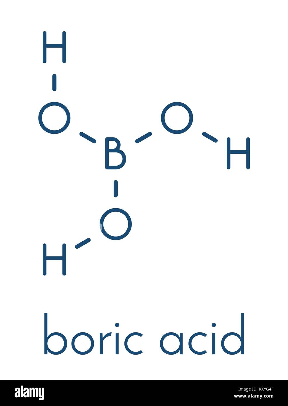 Boric acid molecule. Also known as hydrogen borate, boracic acid ...