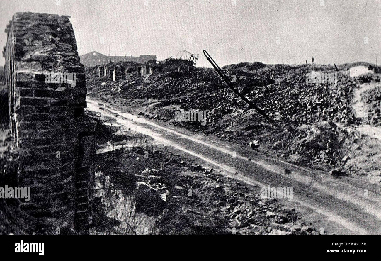 This photograph shows Gesia Street in Warsaw, Poland, after World War ...