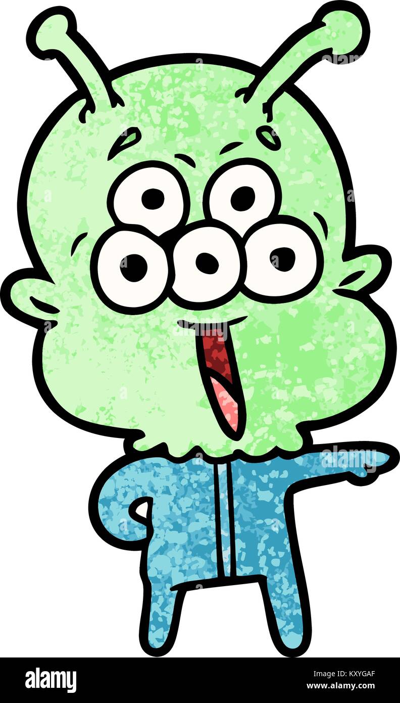 happy cartoon alien Stock Vector Image & Art - Alamy