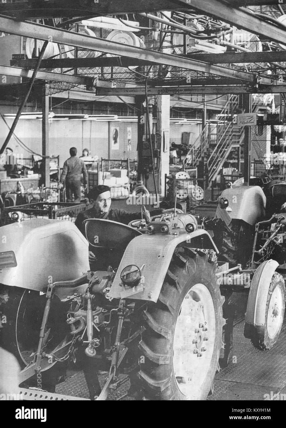 The main assembly hall at the Ursus Mechanical Works in Poland, shown ...