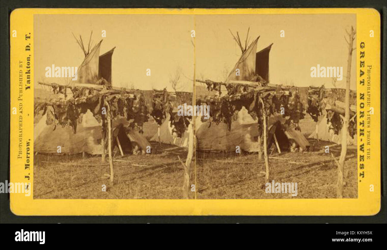 Extensive rack, full of buffalo meat, by Stanley J. Morrow Stock Photo ...