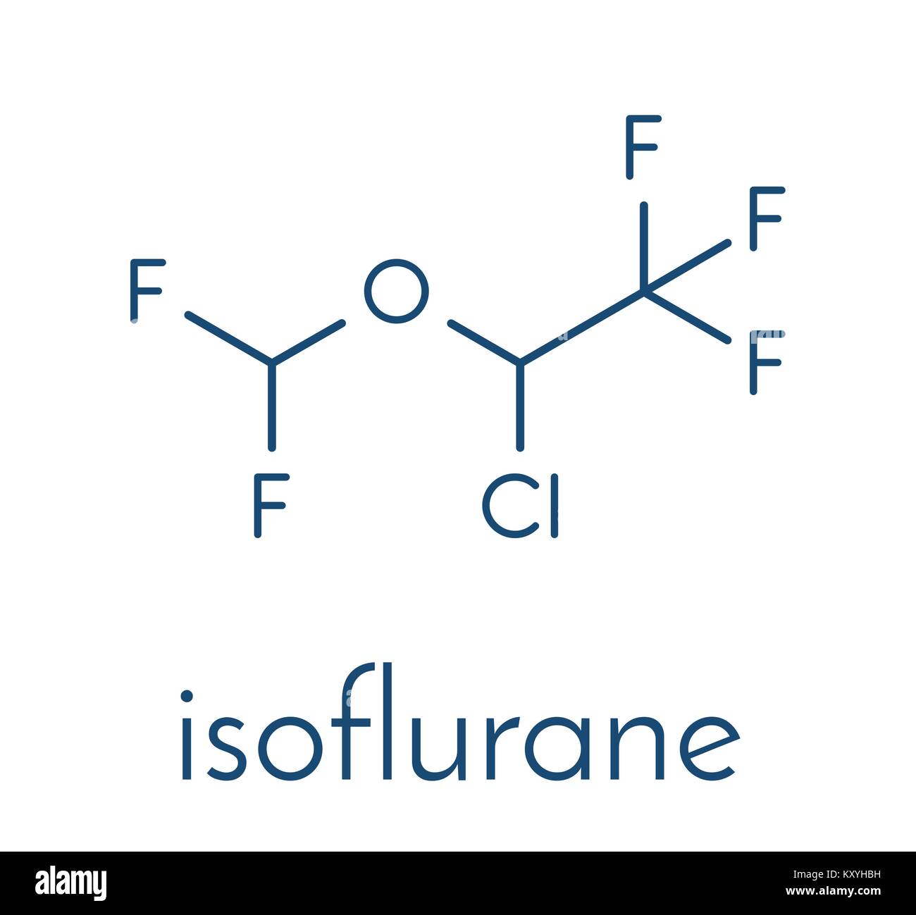 Isoflurane anesthetic drug molecule. Used for inhalational anesthesia ...