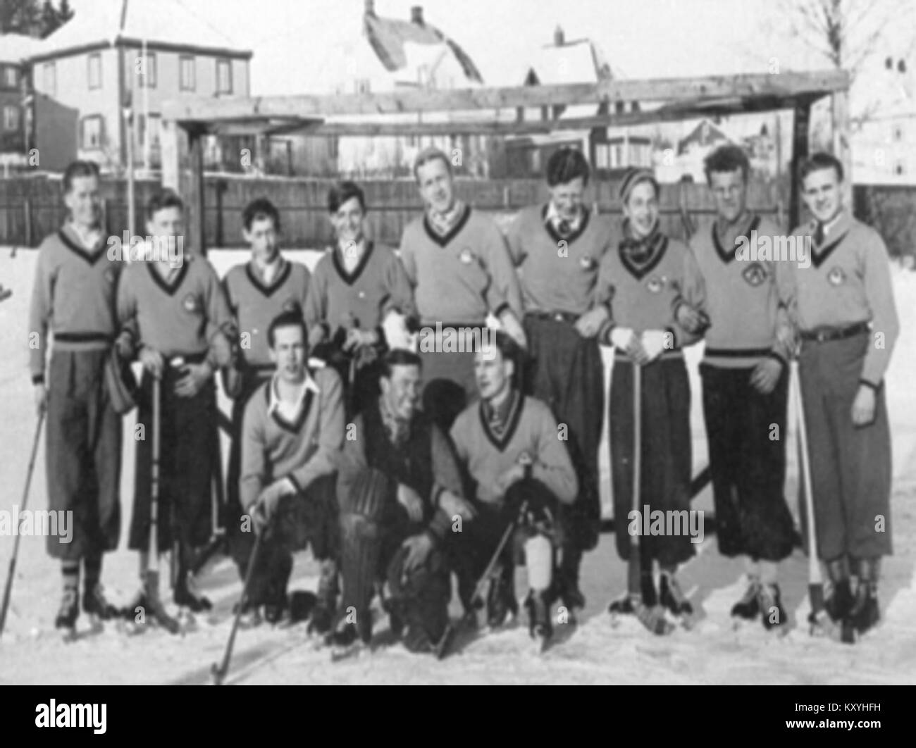 This image from 1935 captures the Hamar IL bandy team, one of Norway's ...