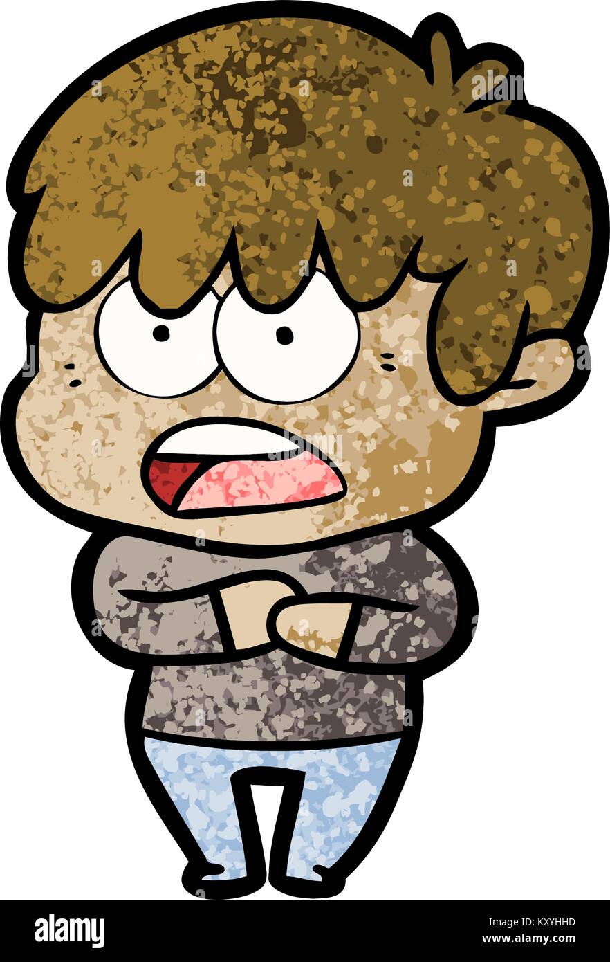 worried cartoon boy Stock Vector Image & Art - Alamy
