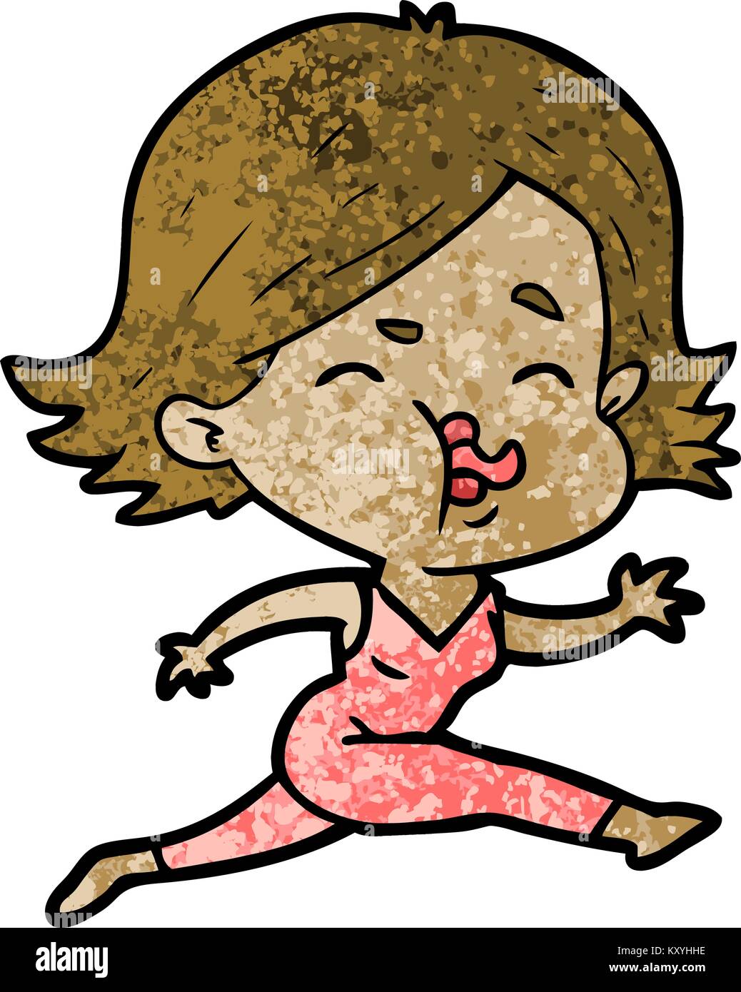 cartoon girl pulling face Stock Vector Image & Art - Alamy