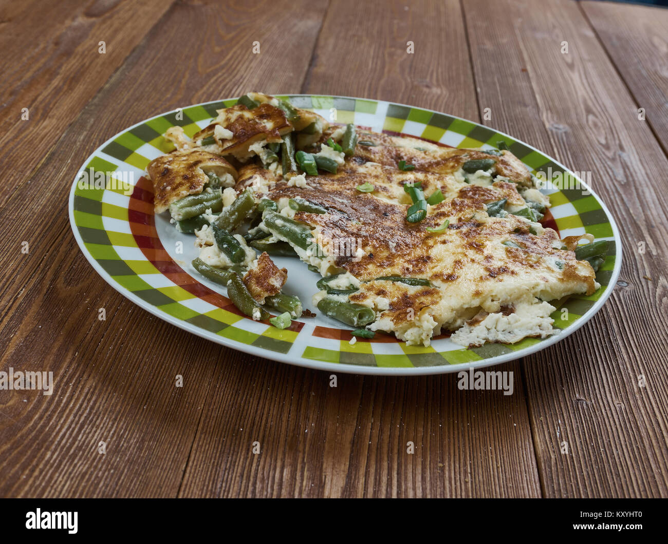 vegetarian Schnitzel with green beans, healthy dish Stock Photo - Alamy