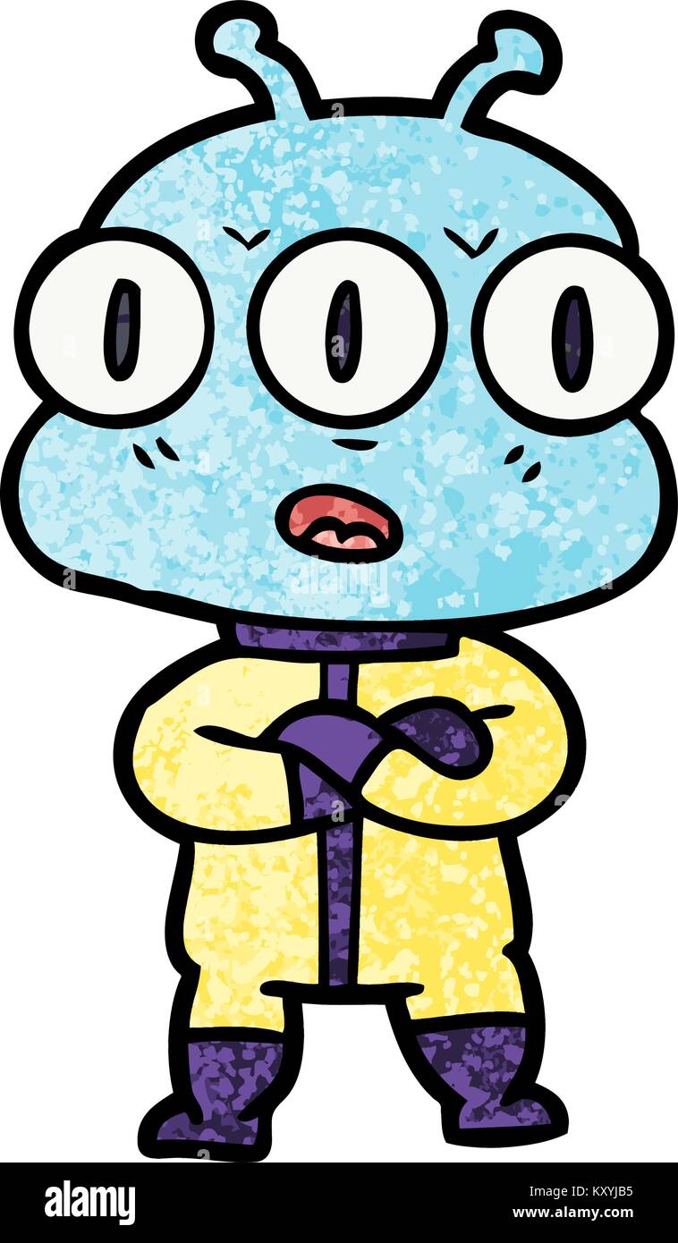 cartoon three eyed alien Stock Vector Image & Art - Alamy