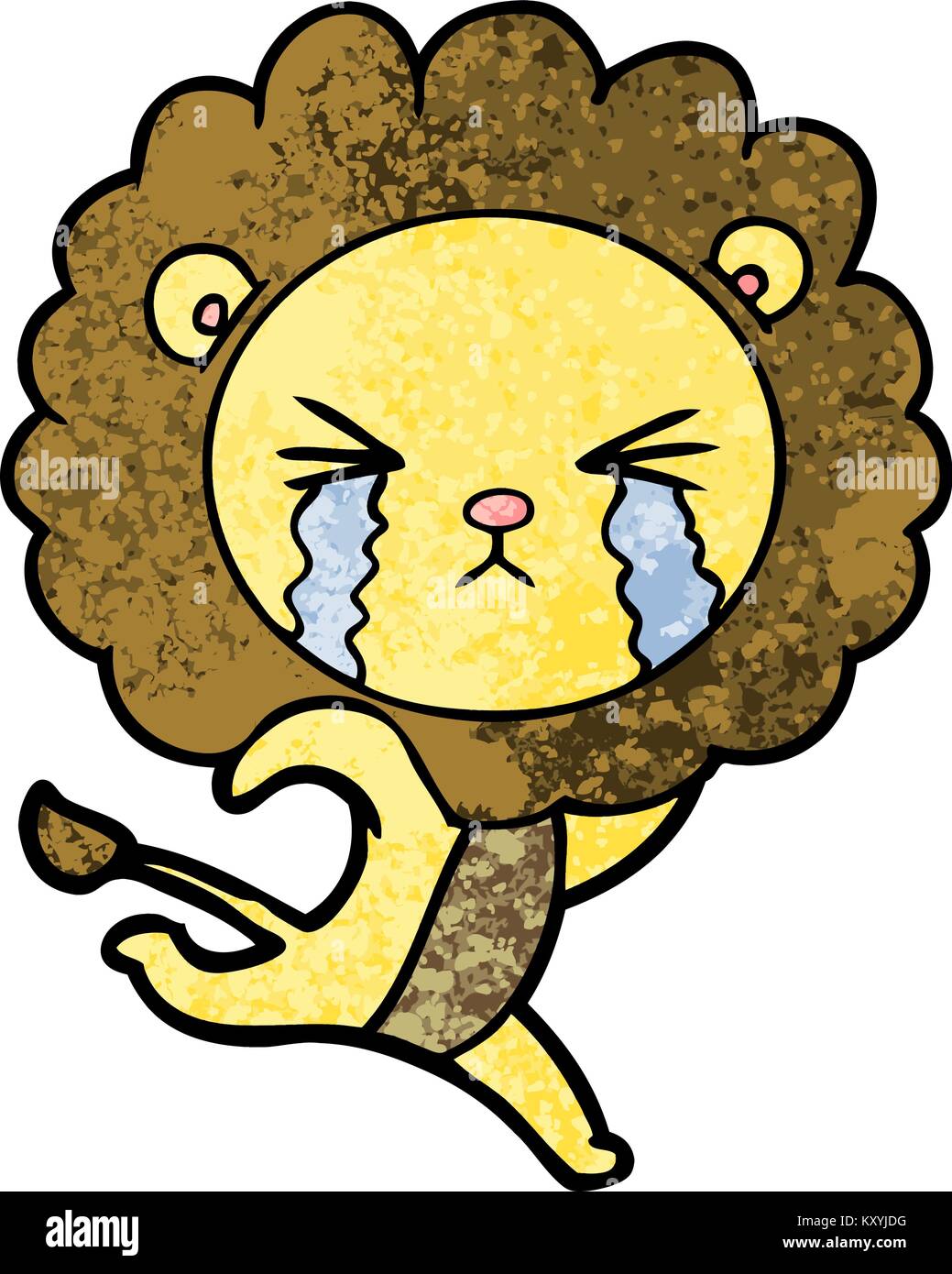 cartoon crying lion running away Stock Vector Image & Art - Alamy