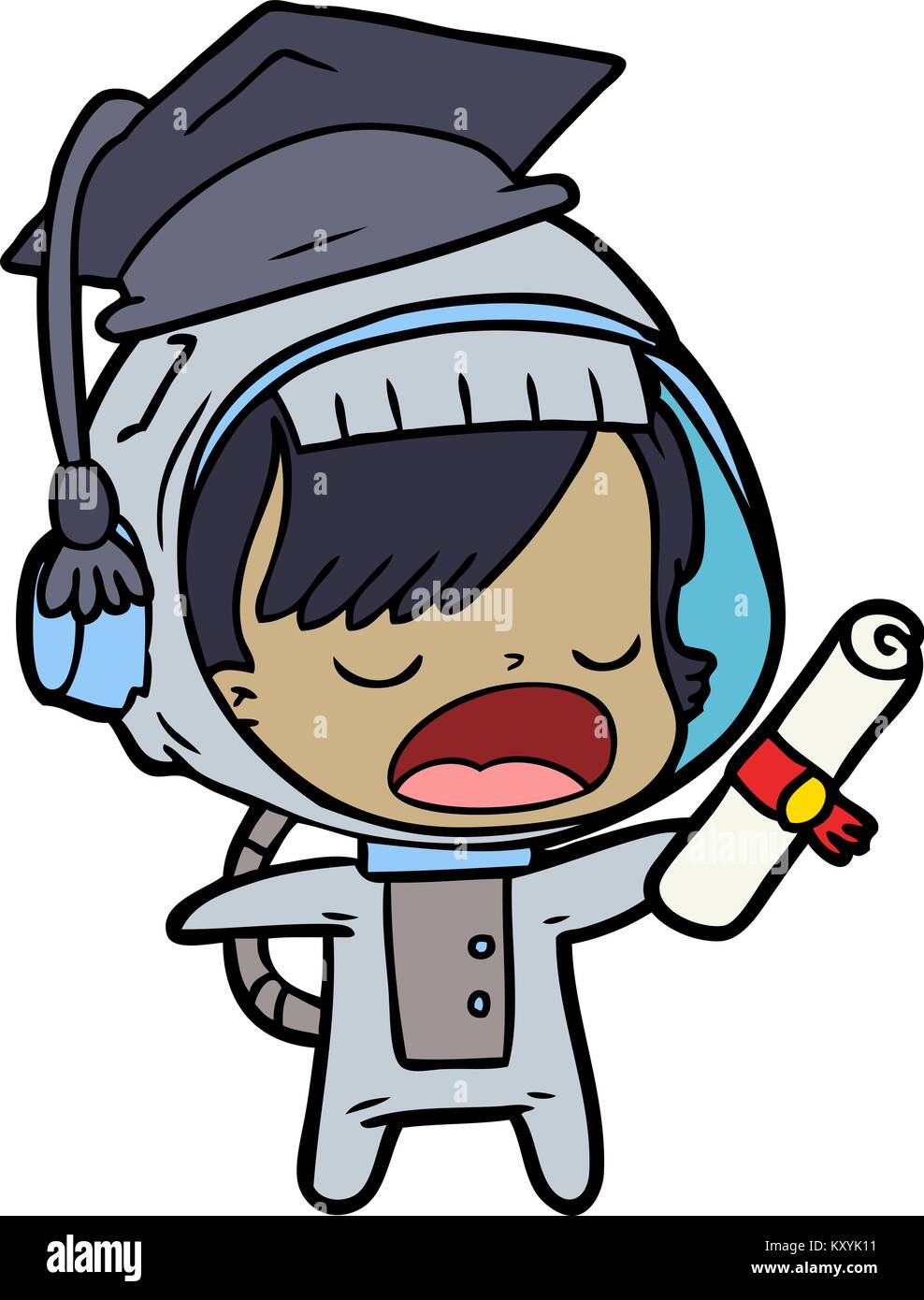 cartoon talking astronaut woman Stock Vector Image & Art - Alamy