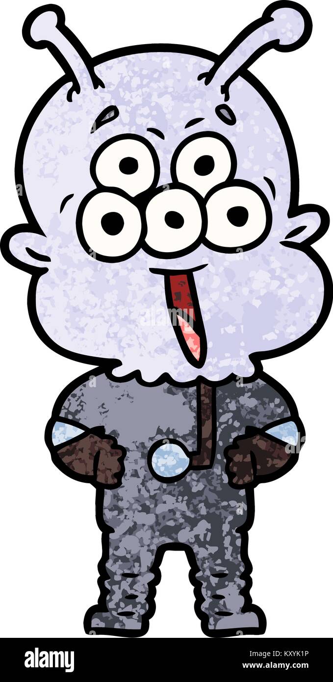 happy cartoon alien Stock Vector Image & Art - Alamy