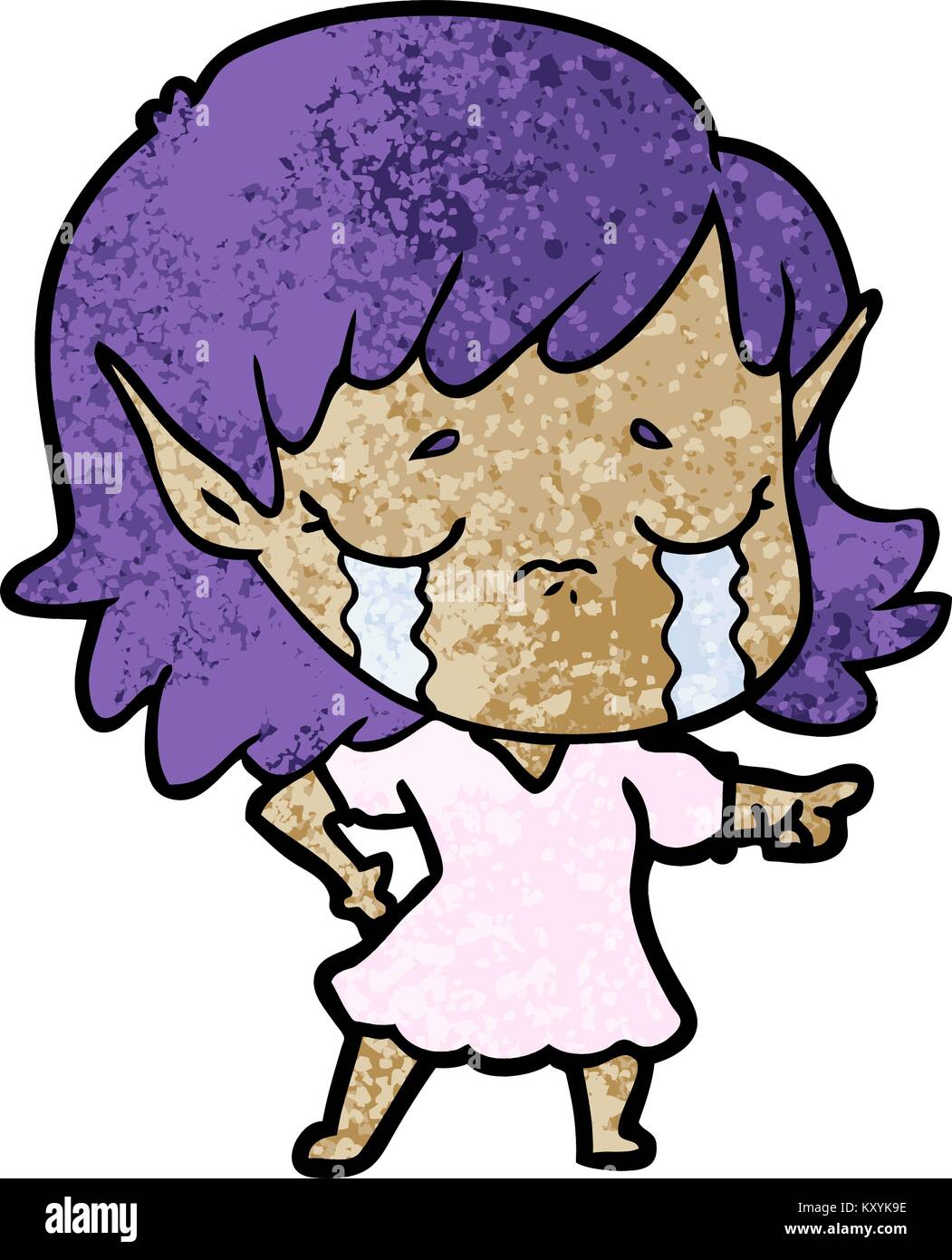 crying cartoon elf girl Stock Vector Image & Art - Alamy