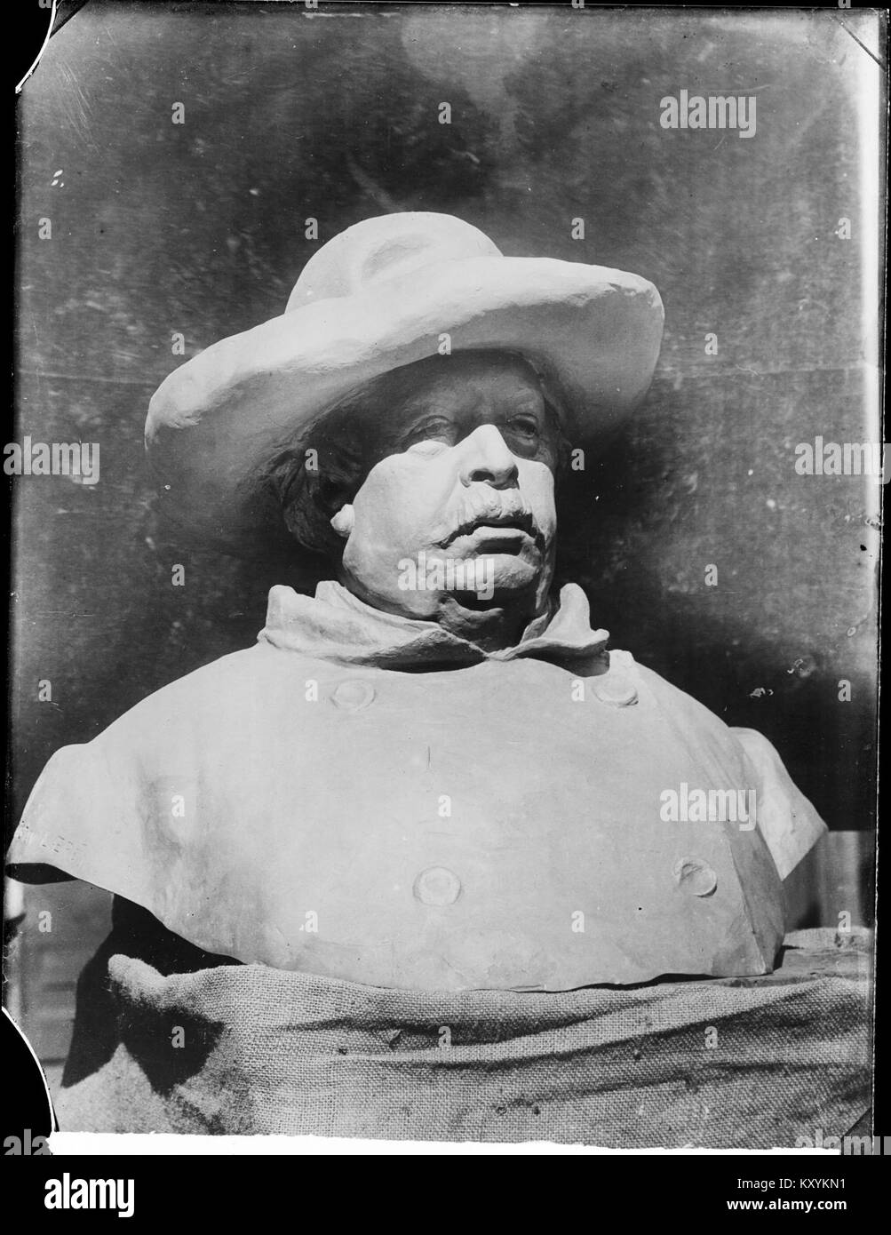 The bust of Hans Siewers (1821-1905) by sculptor Gustav Lærum stands at ...