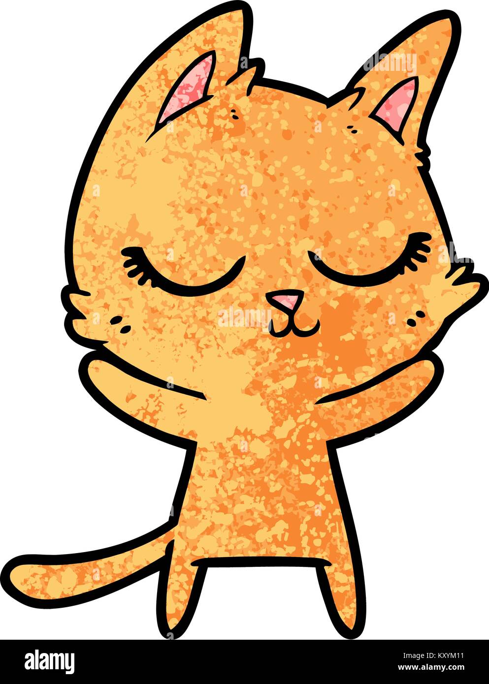 calm cartoon cat Stock Vector Image & Art - Alamy