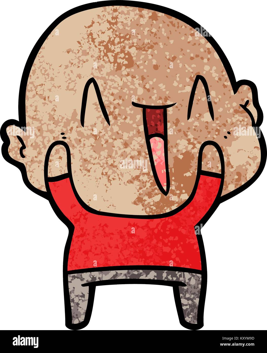 happy cartoon bald man Stock Vector Image & Art - Alamy