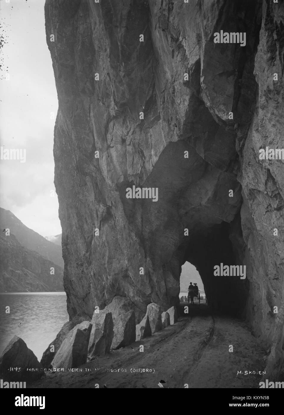 Hardanger veien til Vøringsfos (Øifjord) - NB MS G3 0089 Stock Photo ...