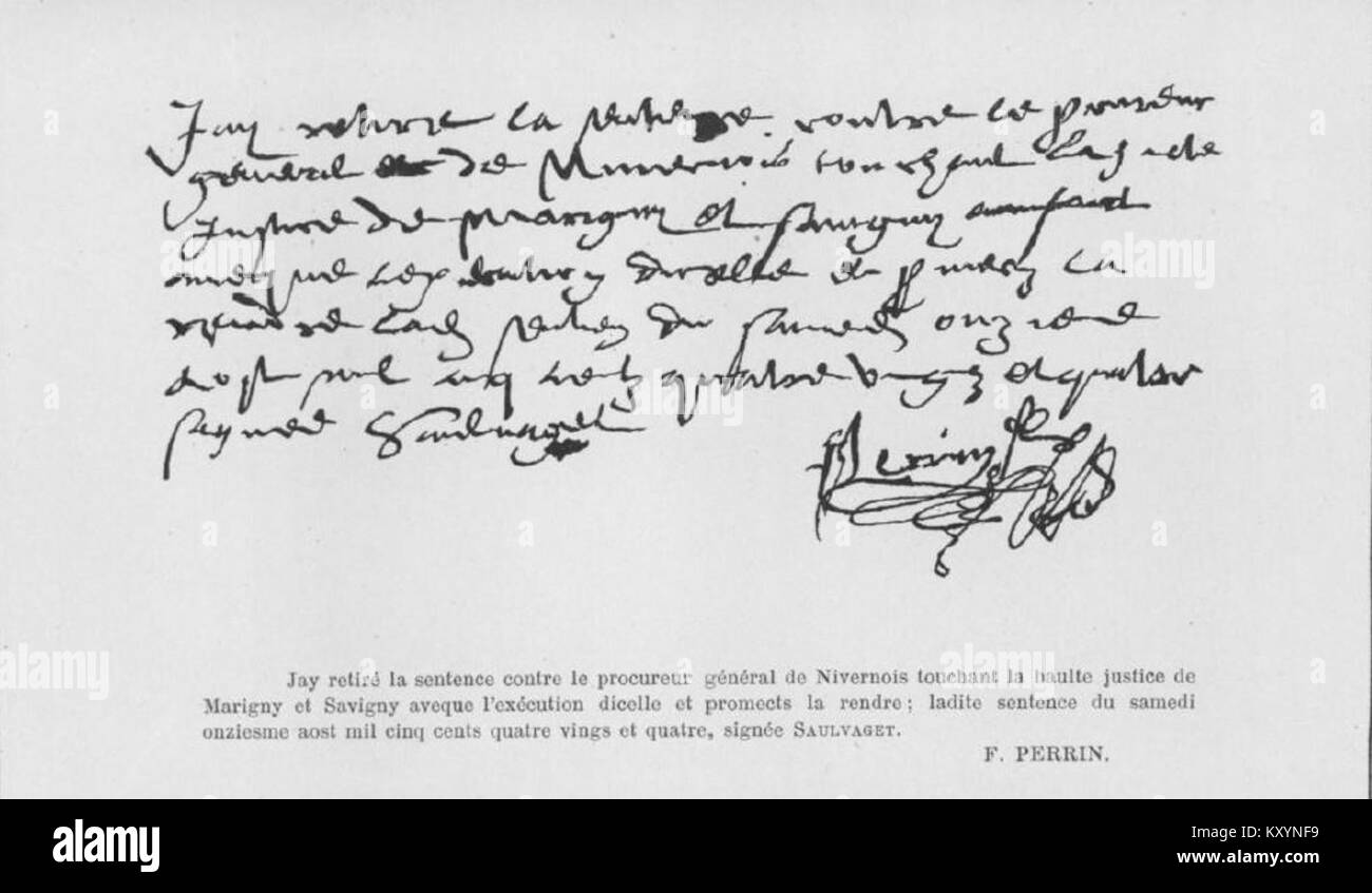 This facsimile reproduces the handwriting of François Perrin, providing ...