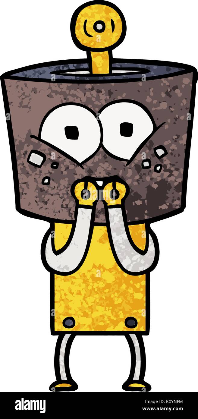 happy cartoon robot laughing nervously Stock Vector Image & Art - Alamy