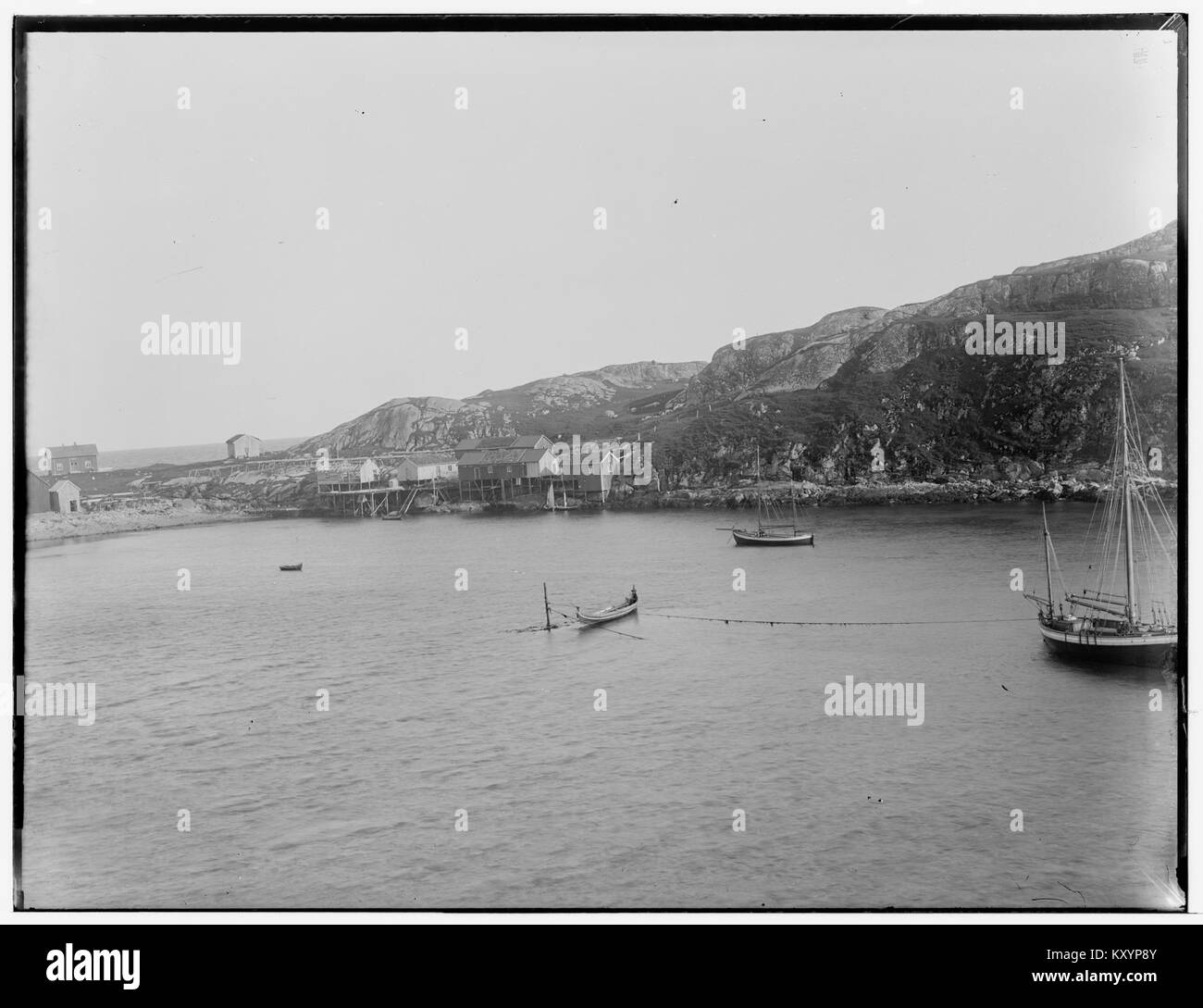 A historical image of Havnen in Olenils, Nordland County, Norway ...