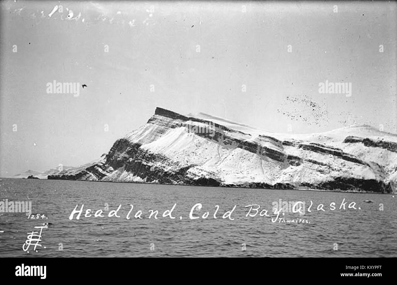 This image from circa 1910 shows a headland at Cold Bay, Alaska ...