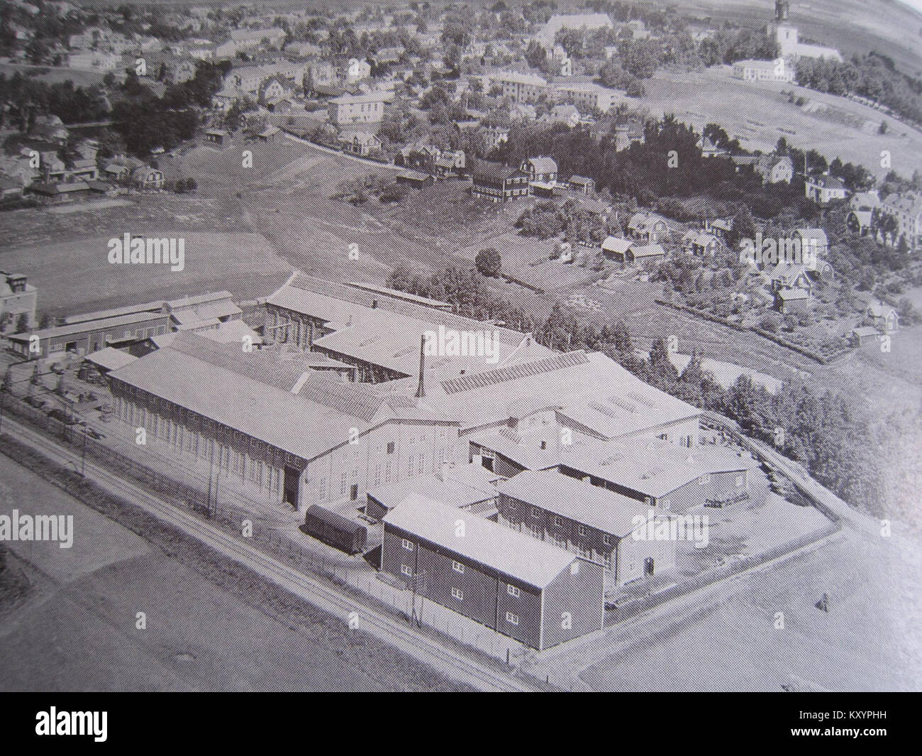 Hedemora verkstäder flygfoto 01 Stock Photo - Alamy