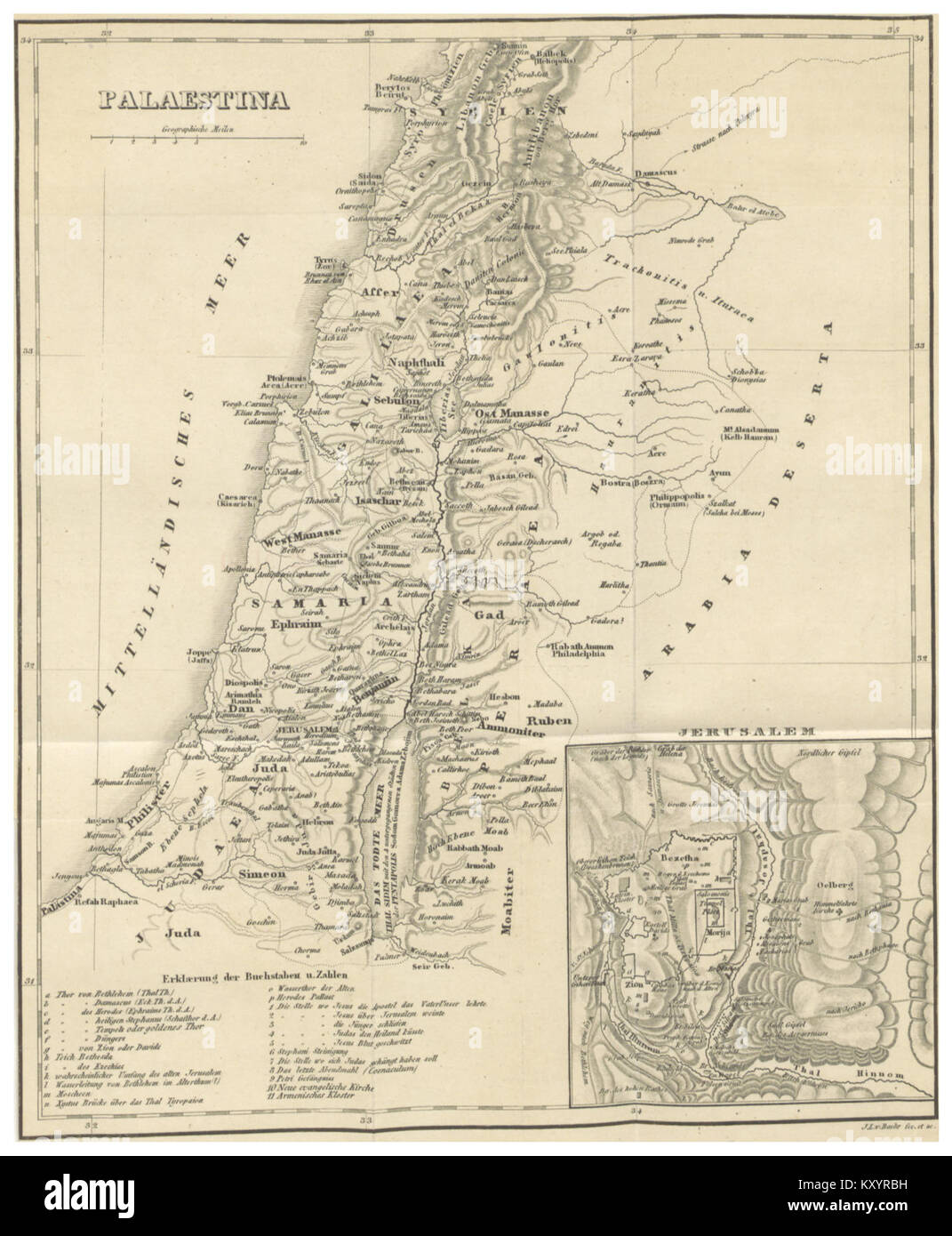 Detailed map of palestine hi-res stock photography and images - Alamy
