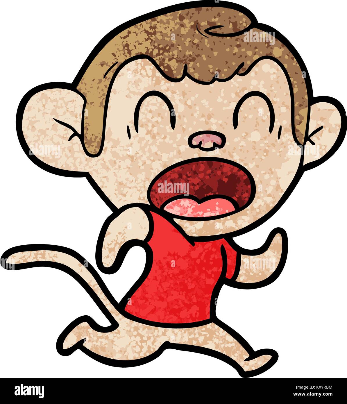 shouting cartoon monkey running Stock Vector Image & Art - Alamy