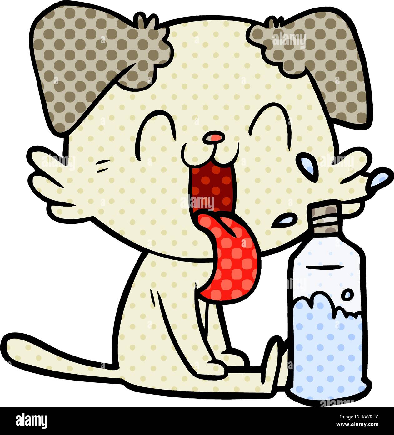 cartoon panting dog with water Stock Vector Image & Art - Alamy