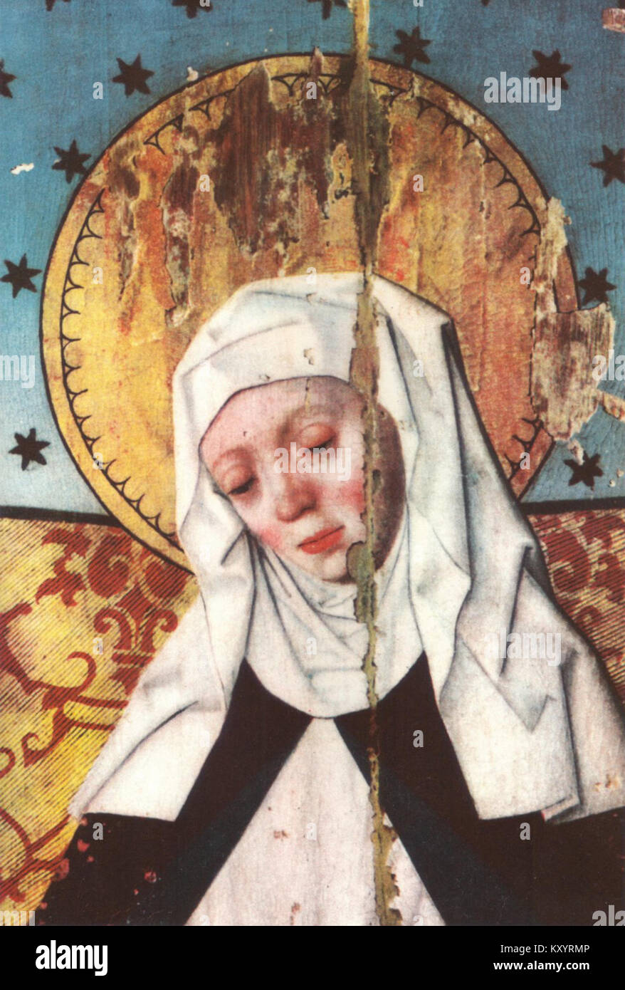 A depiction of Saint Birgitta on an altarpiece in Salem Church, Sweden ...