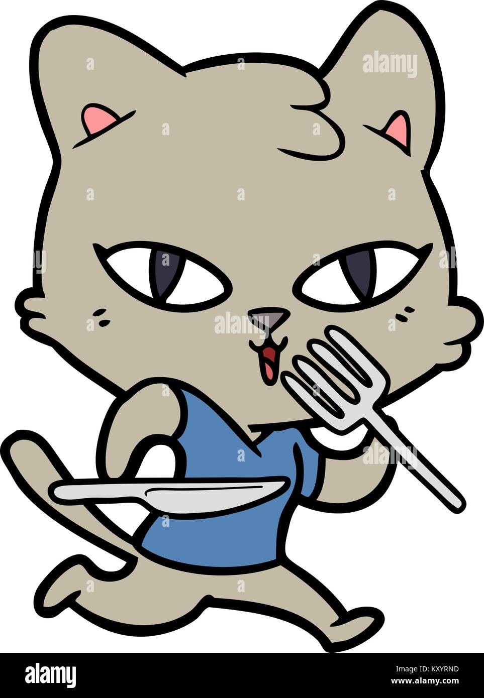 cartoon hungry cat Stock Vector Image & Art - Alamy