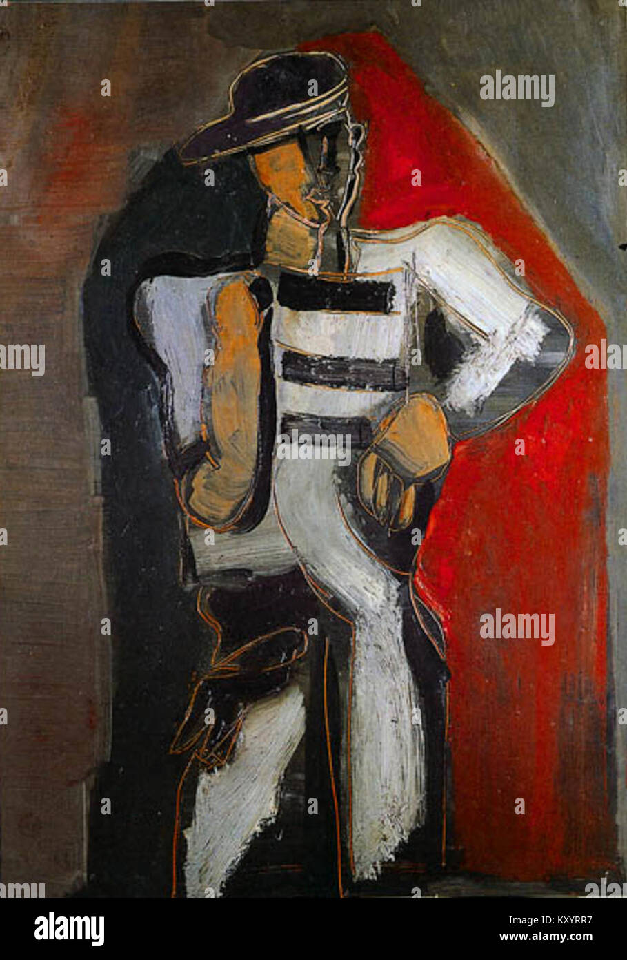 The painting “Stehende Person mit Schirmmütze” (Standing Person with ...