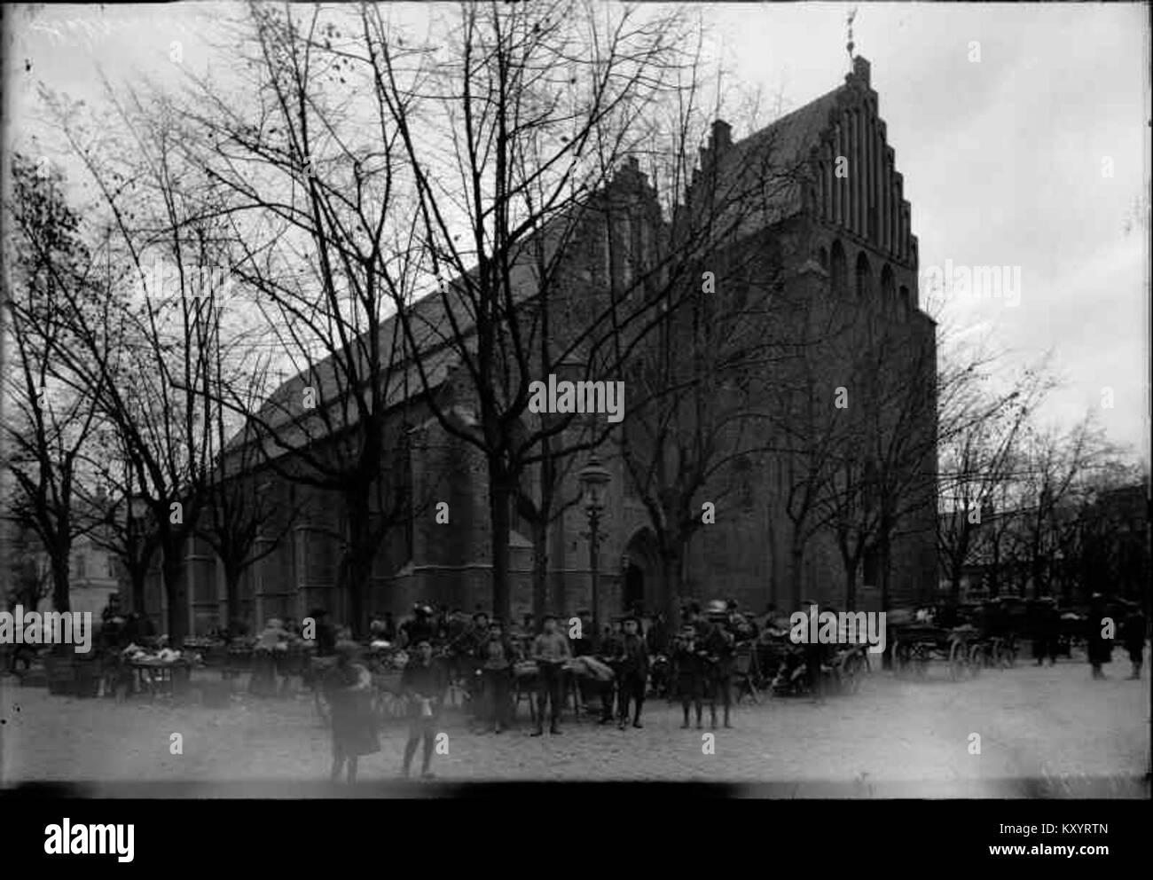 A historical photograph of Sankta Maria Church in Helsingborg, Sweden ...