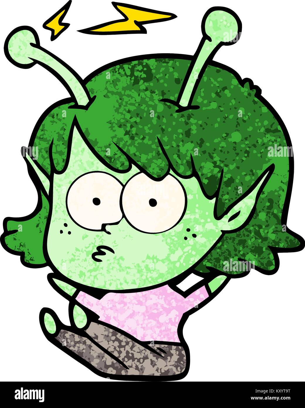 cartoon alien girl Stock Vector Image & Art - Alamy