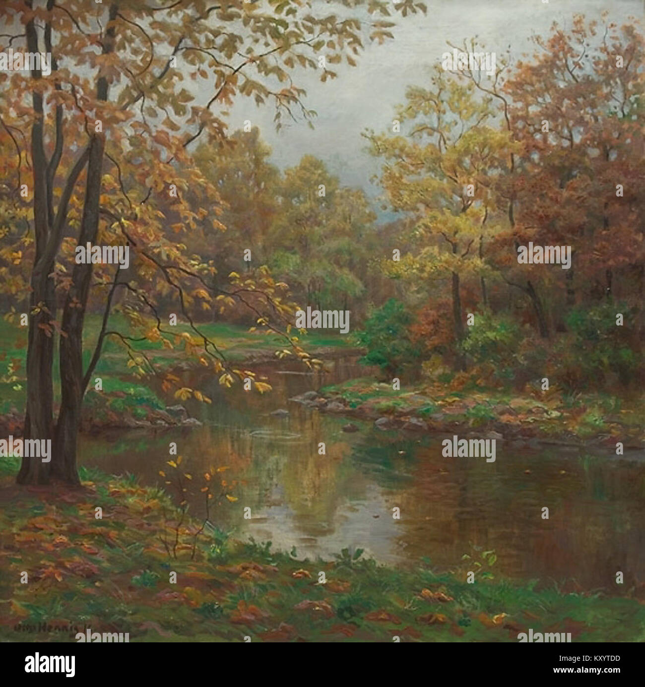 Otto Hennig’s *Høstlandskap* (Autumn Landscape), painted in 1916 ...