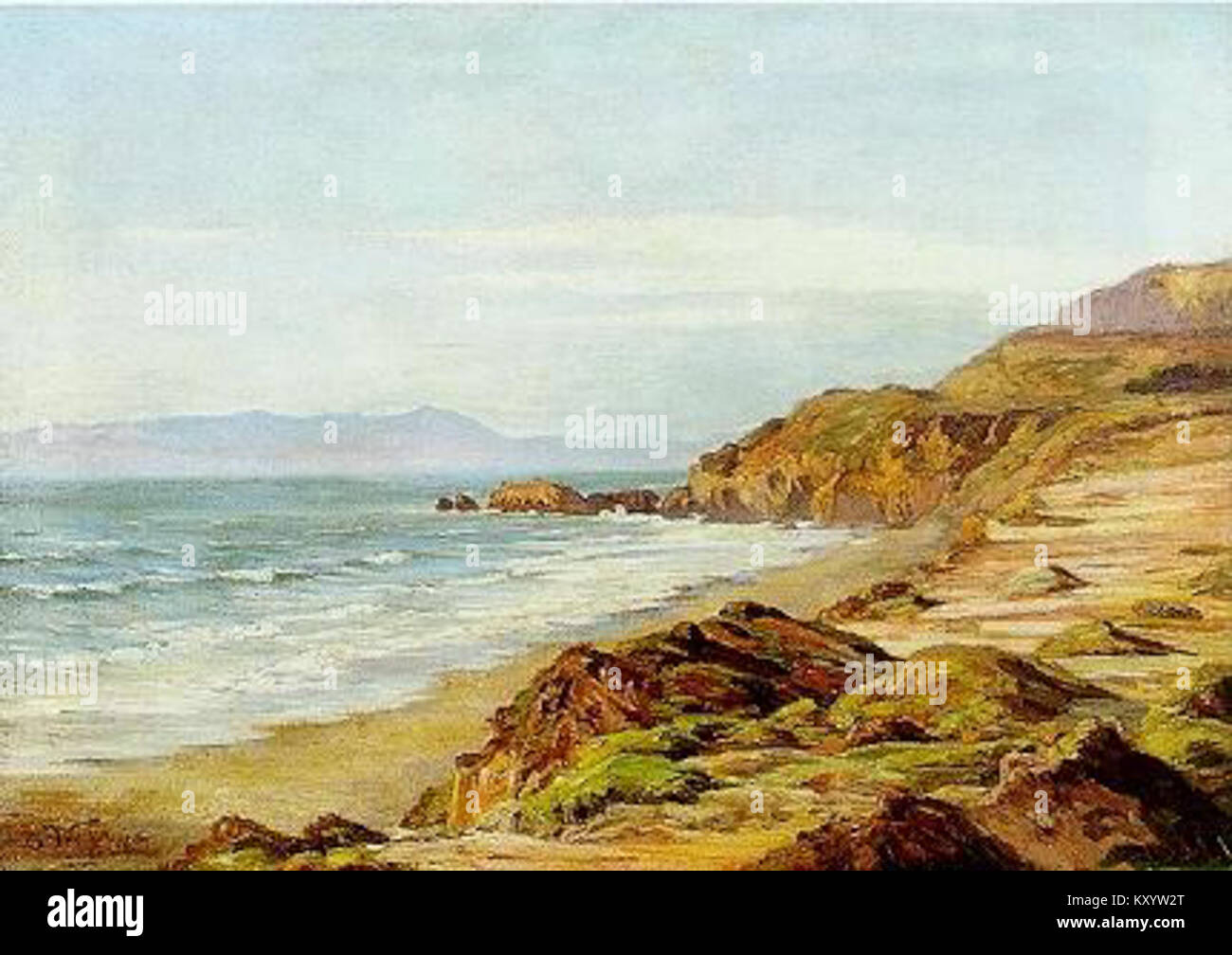 Henry Otto Wix - 'Coastal Scene, 1915', oil on canvas Stock Photo - Alamy